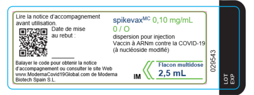 Distribution du vaccin SPIKEVAX Bivalent (elasomeran/imelasomeran ...